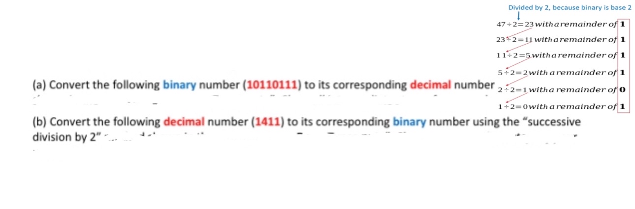 Solved Solve Both A And B ﻿use The Succesive Divison By 2