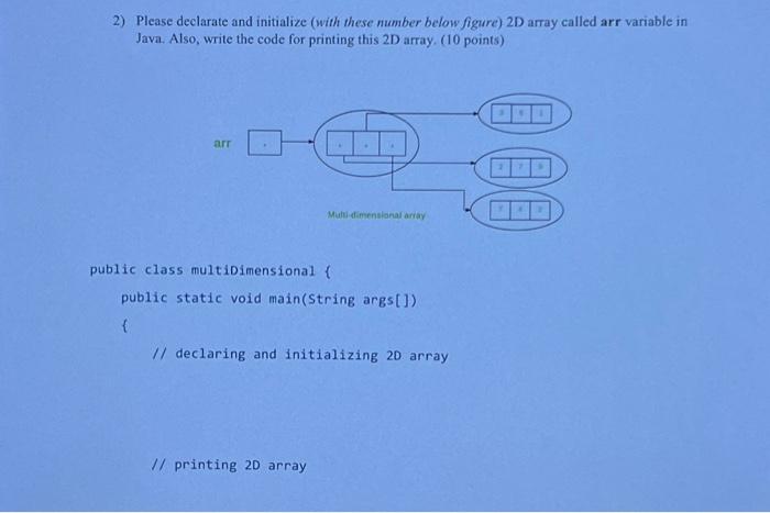 Solved 2) Please declarate and initialize (with these number | Chegg.com
