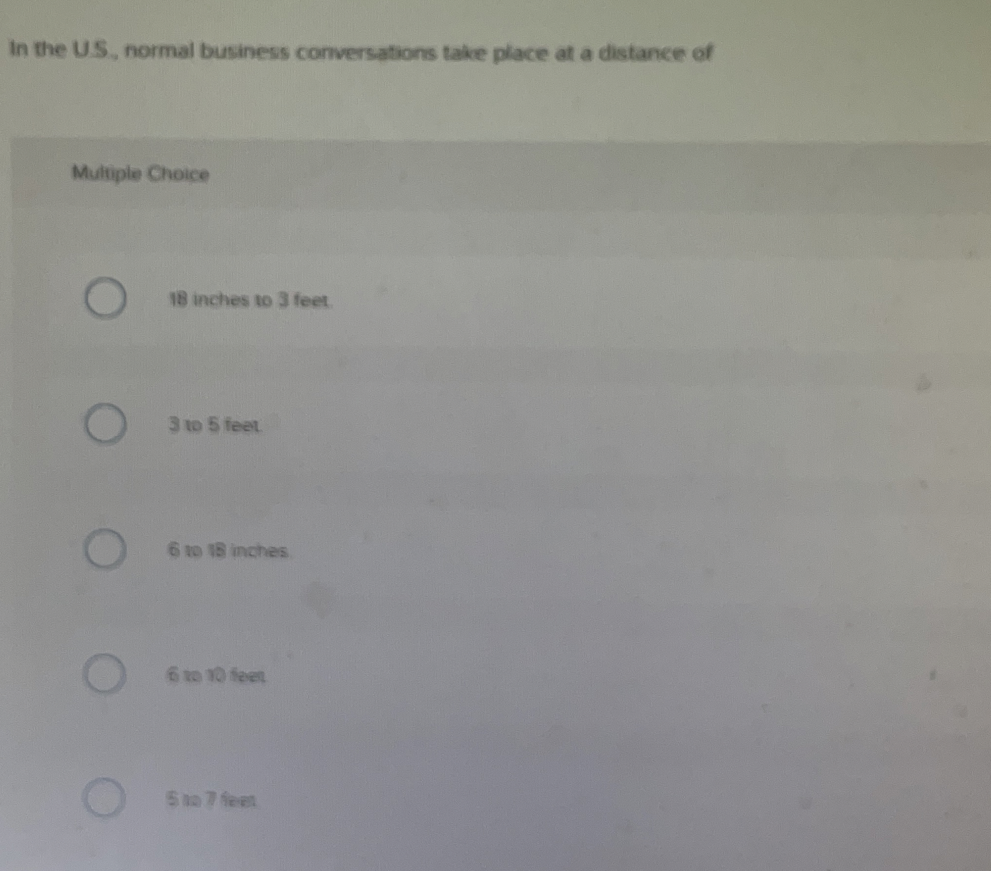 Solved In the US, ﻿normal business conversations take place | Chegg.com