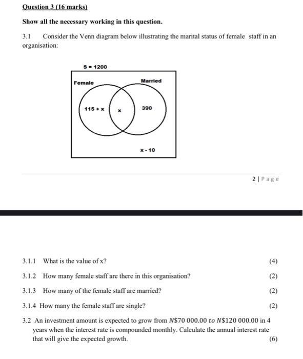 Solved Question 3 ( 16 marks) Show all the necessary working | Chegg.com Solved Question 3 ( 16 marks) Show all the necessary working | Chegg.com