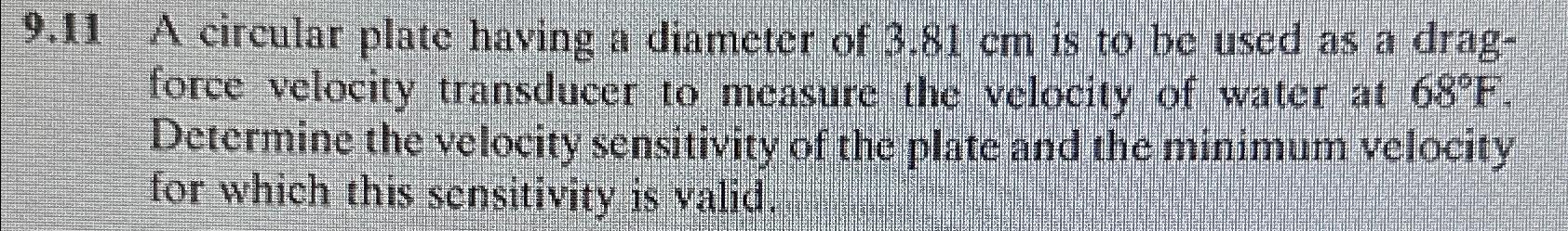 Solved 9.11 ﻿A circular plate having a diameter of 3.81cm | Chegg.com