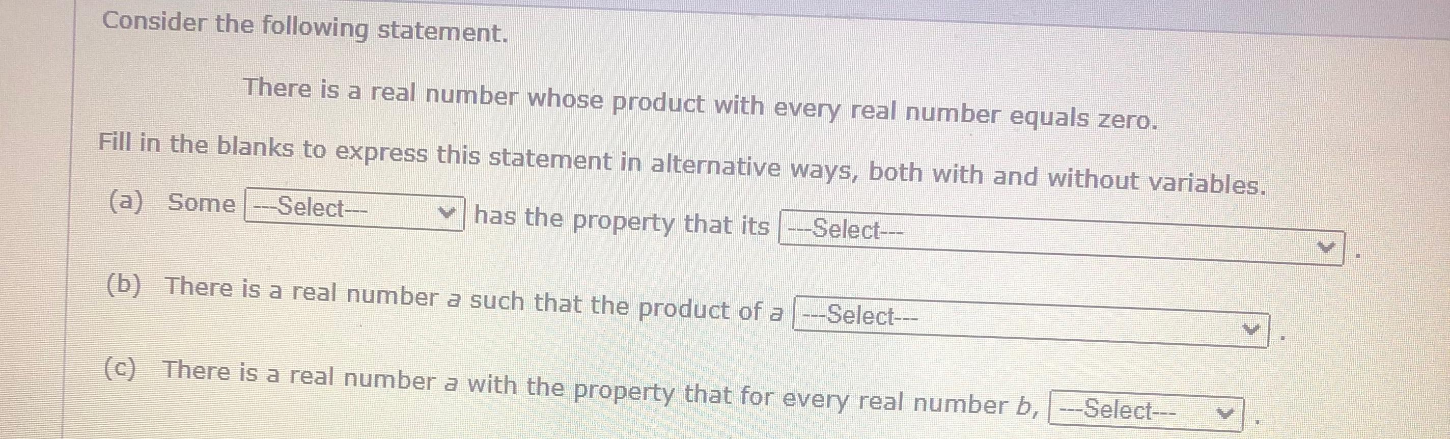 Solved Consider the following statement.There is a real | Chegg.com