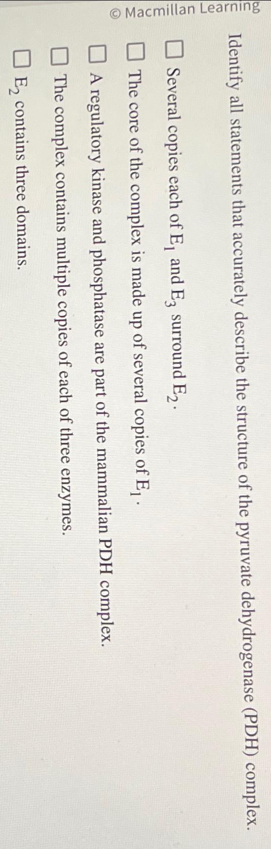 Solved Identify all statements that accurately describe the | Chegg.com