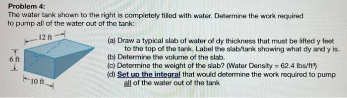 Solved Problem 4: The water tank shown to the right is | Chegg.com