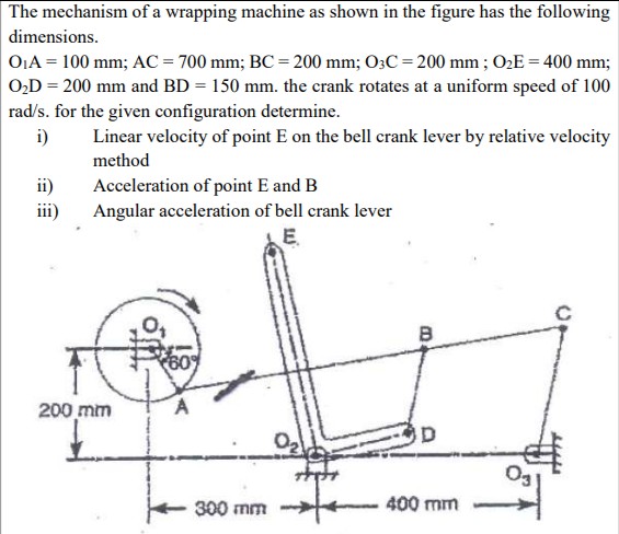 Solved The mechanism of a wrapping machine as shown in the | Chegg.com