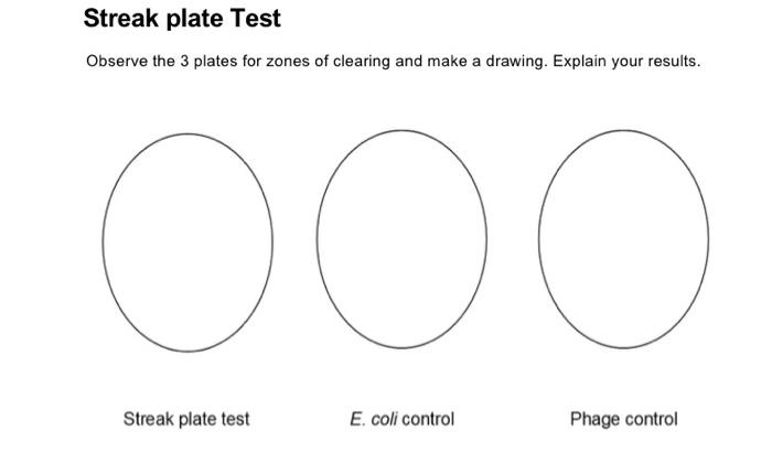 Solved Streak plate Test Observe the 3 plates for zones of | Chegg.com