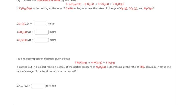 Solved 1C4H10O(g)+6O2(9)→4CO2(g)+5H2O(g) If C4H10O(g) is | Chegg.com