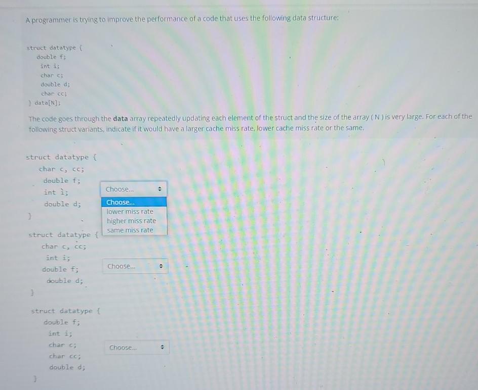 Solved A programmer is trying to improve the performance of | Chegg.com