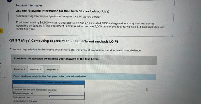 Solved Required information Use the following information | Chegg.com