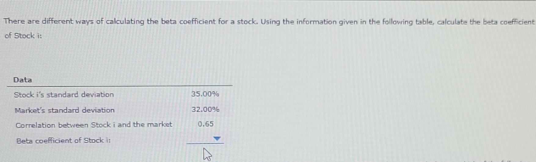 Solved There are diffenent ways of calculating the beta | Chegg.com