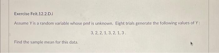 Solved Exercise Feit. 12.2.D. Assume Y is a random variable | Chegg.com