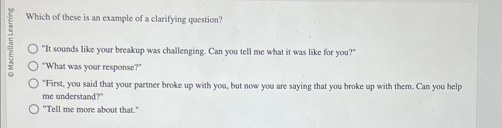 Solved Which of these is an example of a clarifying | Chegg.com