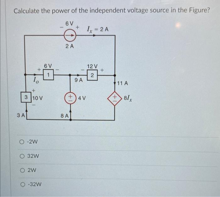 Solved Calculate the power of the independent voltage source | Chegg.com