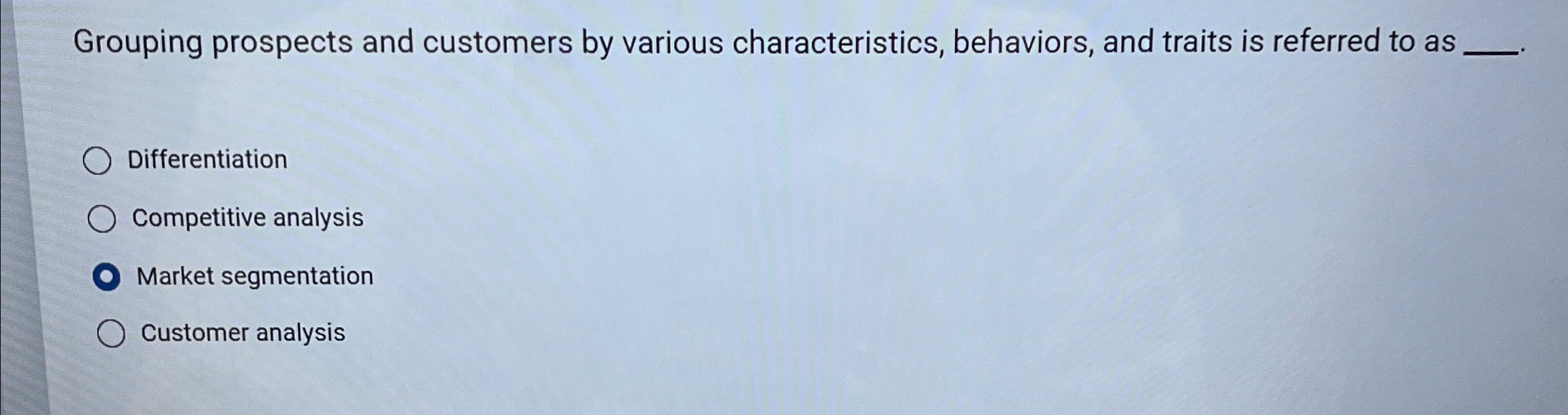 Solved Grouping prospects and customers by various | Chegg.com