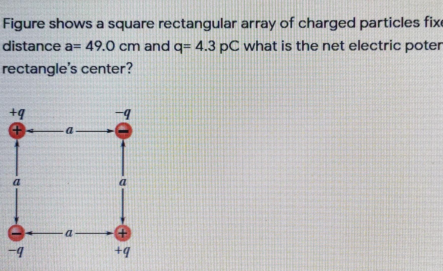 Solved Figure shows a square rectangular array of charged | Chegg.com