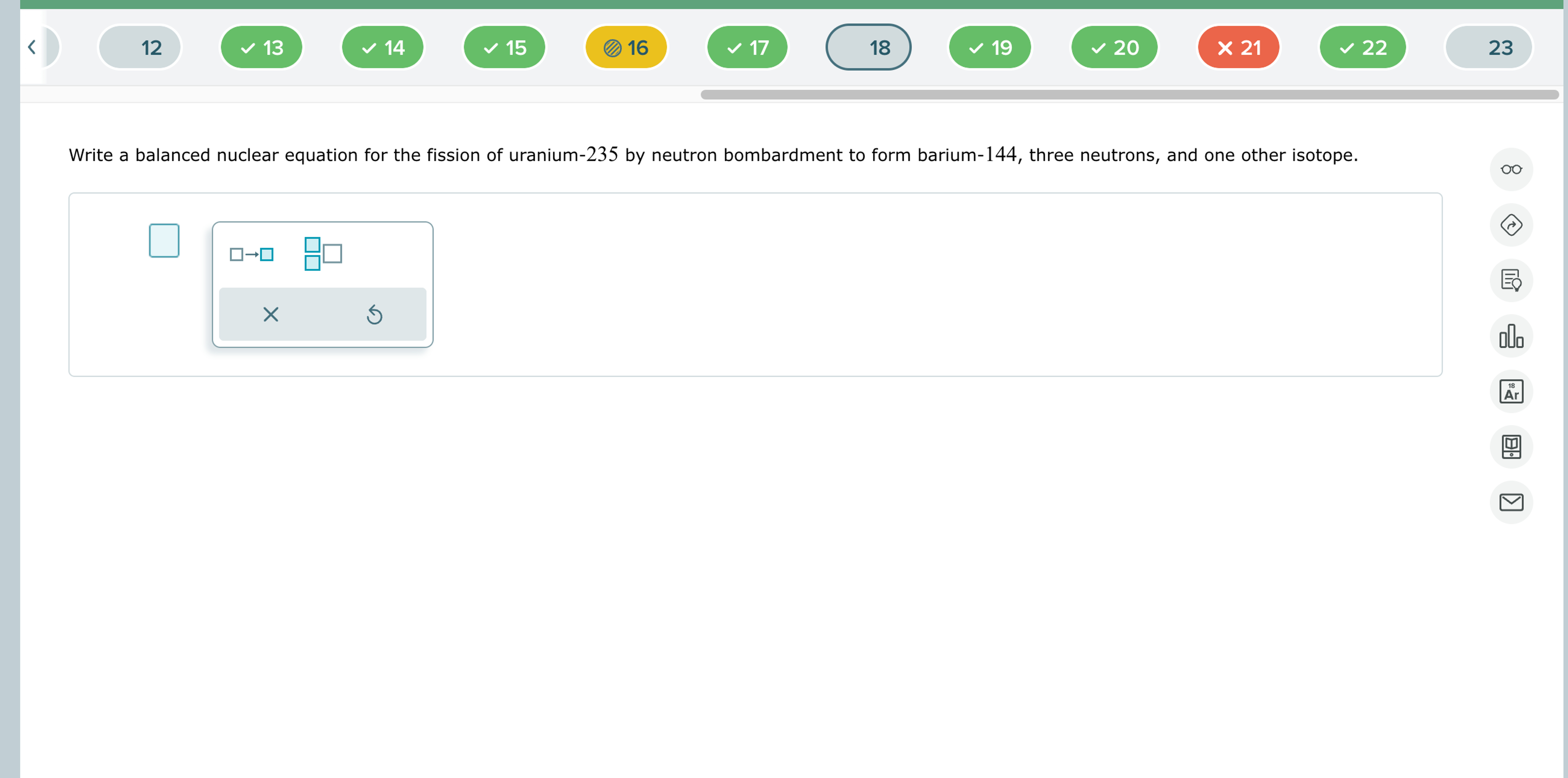 Solved Write a balanced nuclear equation for the fission of | Chegg.com