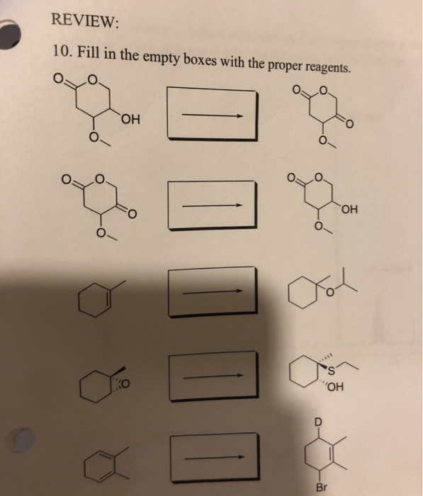 Solved REVIEW: 10. Fill in the empty boxes with the proper | Chegg.com
