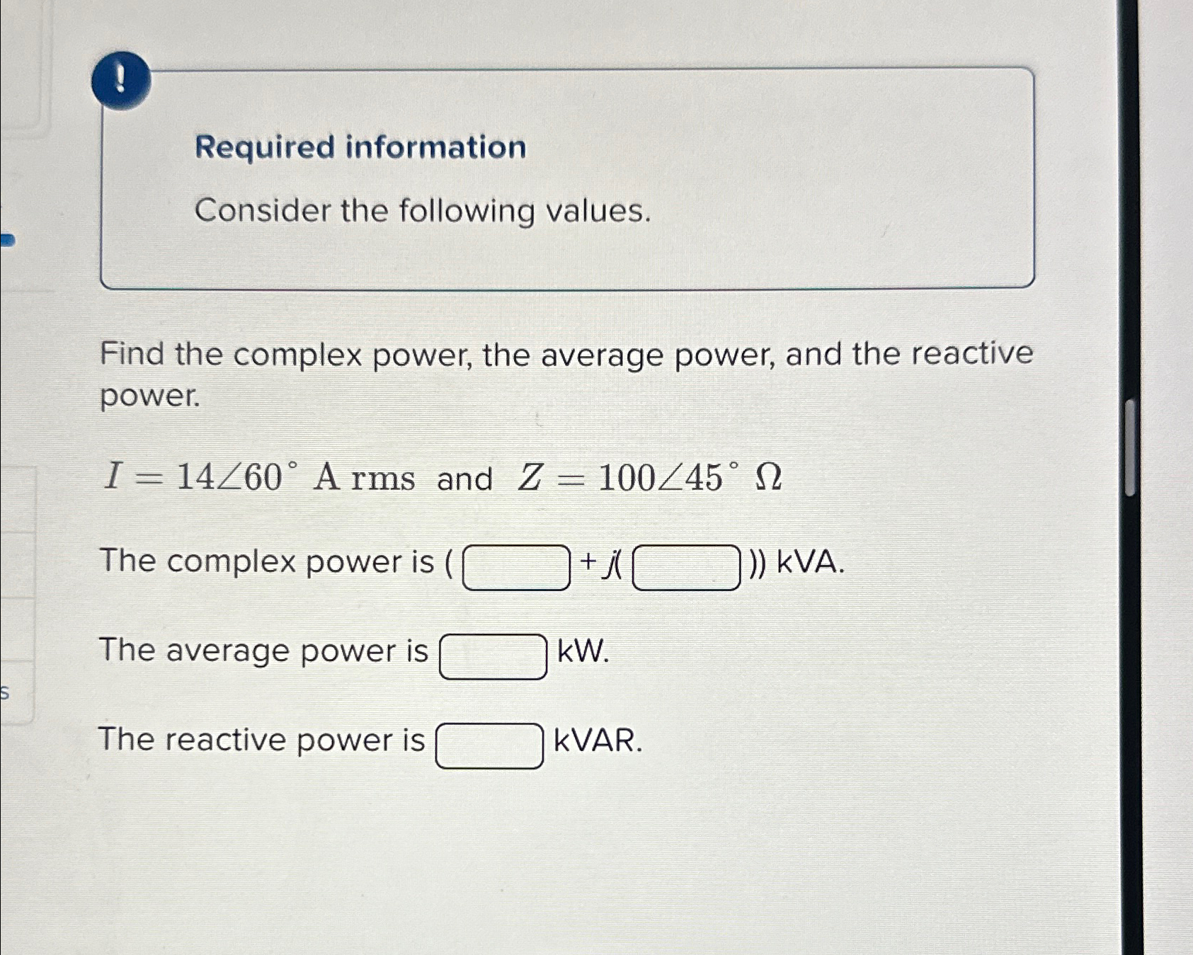 Solved !Required informationConsider the following | Chegg.com