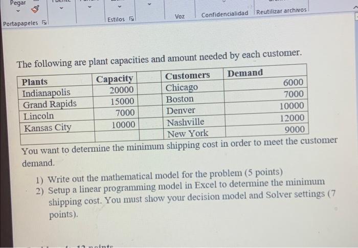 Solved Problem 3: 12 points Use a separate Excel file for | Chegg.com