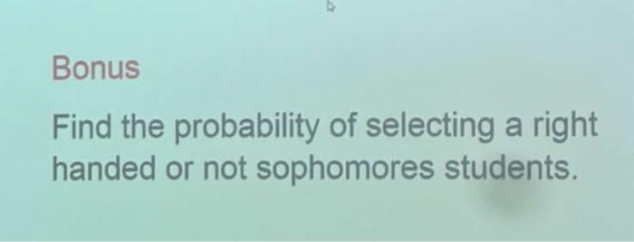 Bonus Find the probability of selecting a right | Chegg.com
