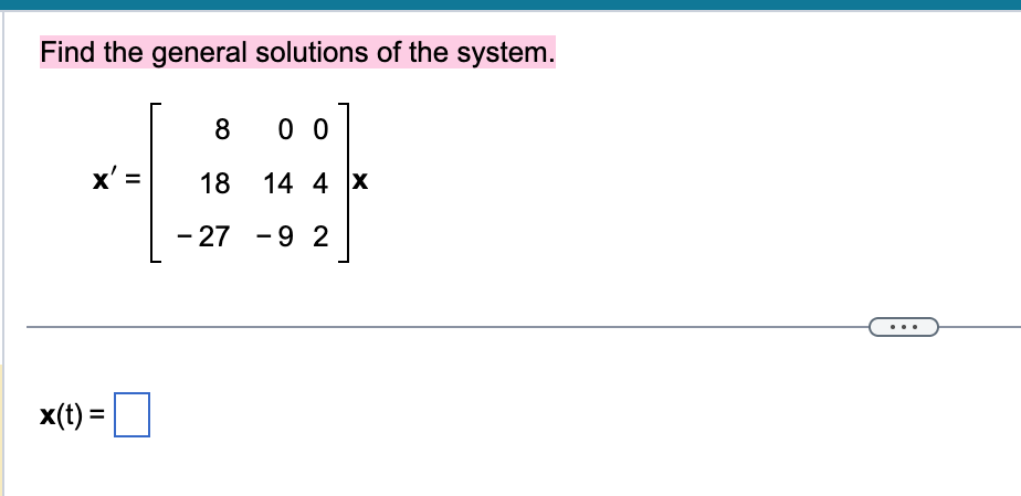Solved Find the general solutions of the | Chegg.com