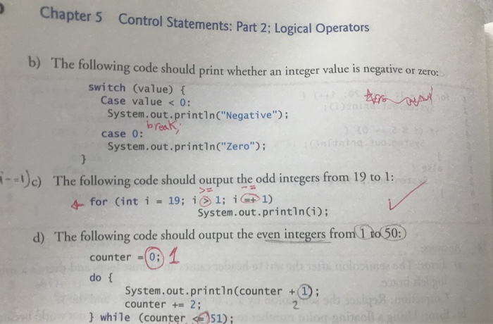Solved Chapter 5 Control Statements: Part 2; Logical | Chegg.com