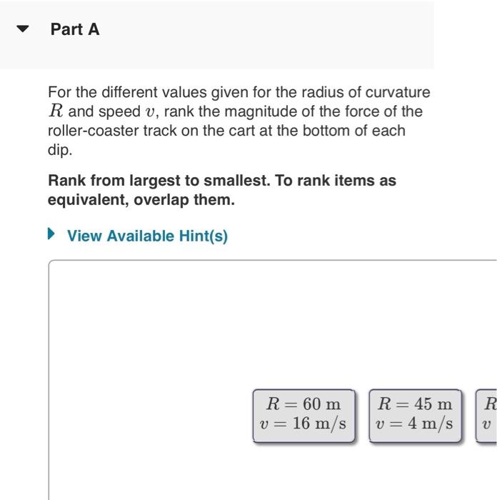 Solved v Part A For the different values given for the | Chegg.com Solved v Part A For the different values given for the | Chegg.com