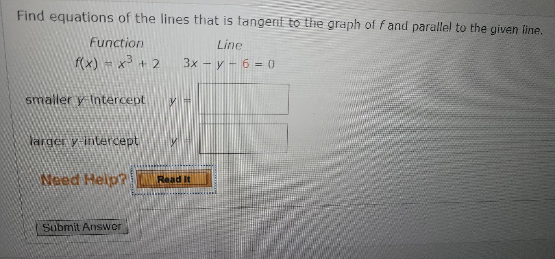 Solved Find equations of the lines that is tangent to the | Chegg.com