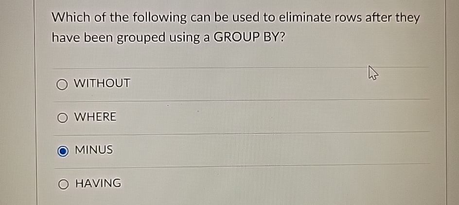 Solved Which of the following can be used to eliminate rows | Chegg.com