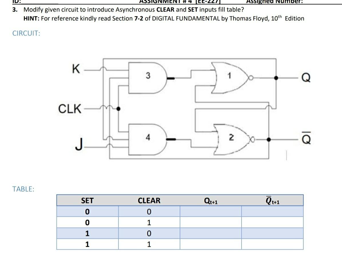 Solved ID: SIGNIVIENI # 4 EE Assigned Nu 3. Modify given | Chegg.com