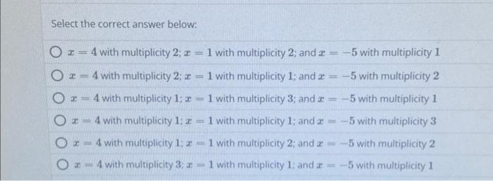 Please choose the correct answer choice from the | Chegg.com
