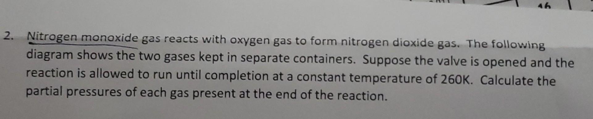 Solved Nitrogen monoxide gas reacts with oxygen gas to form | Chegg.com