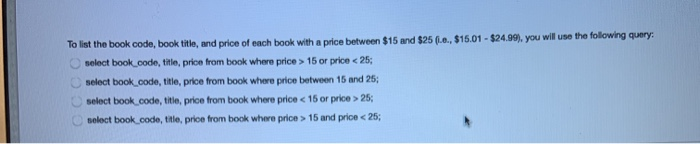 Solved To list the book code, book title, and price of each | Chegg.com
