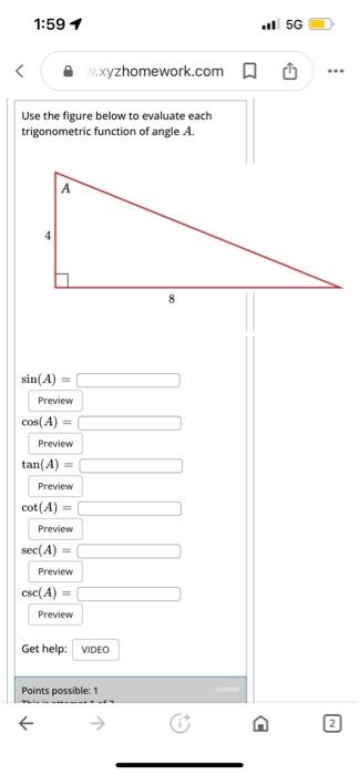Solved Use the figure below to evaluate each trigonometric | Chegg.com
