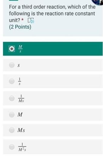 Solved For a third order reaction, which of the following is | Chegg.com