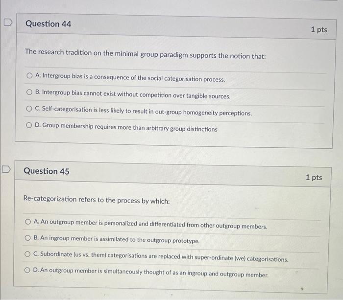 Solved The research tradition on the minimal group paradigm | Chegg.com