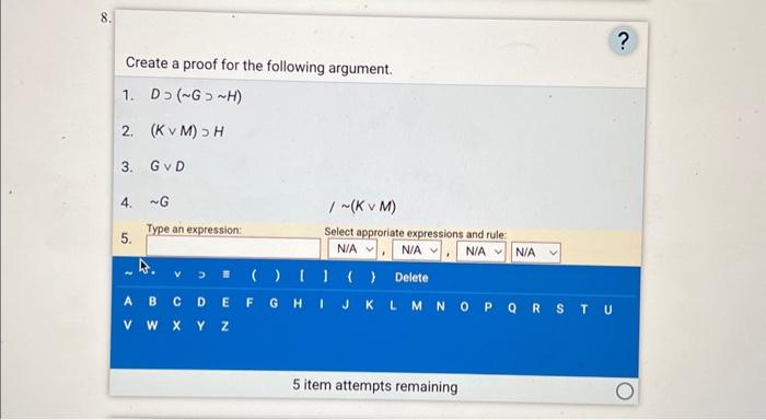 Create a proof for the following argument. 1. | Chegg.com