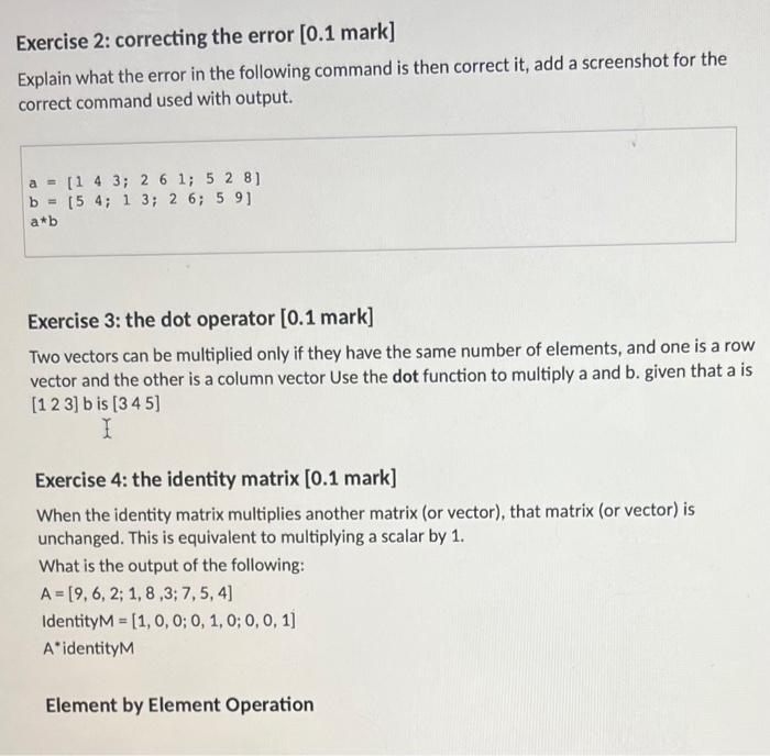 Solved Exercise 2: correcting the error [0.1 mark] Explain | Chegg.com