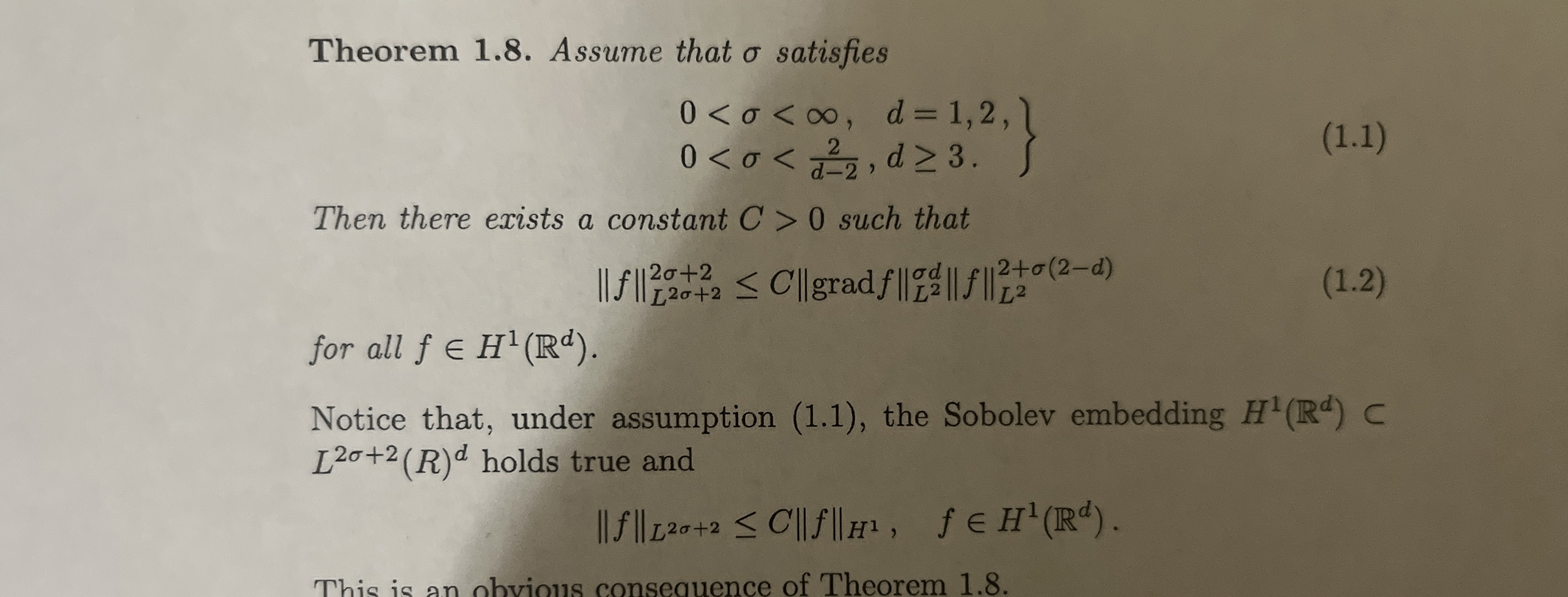 Solved Theorem 1.8. ﻿Assume that σ | Chegg.com