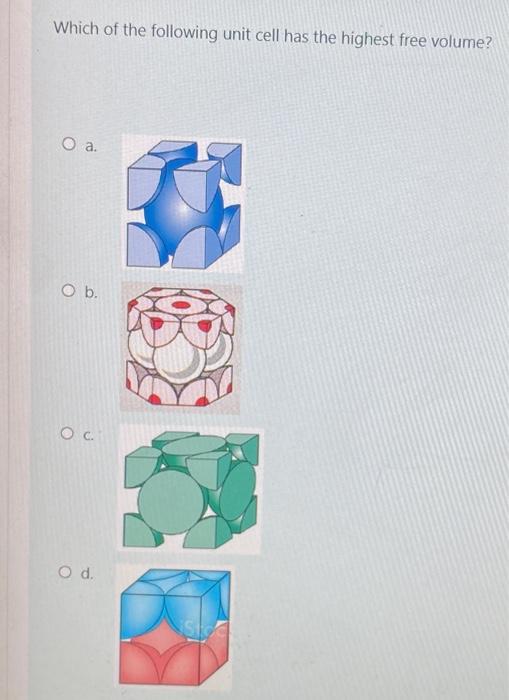 Solved Which of the following unit cell has the highest free | Chegg.com