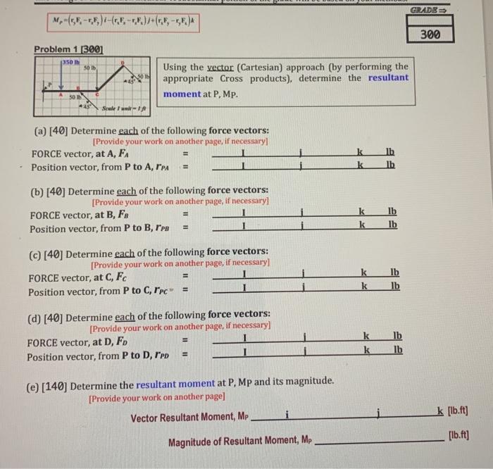 Solved GRADE M.-( 1-1,8)-GF-)+((, -5F) 300 Problem 1 3001 | Chegg.com