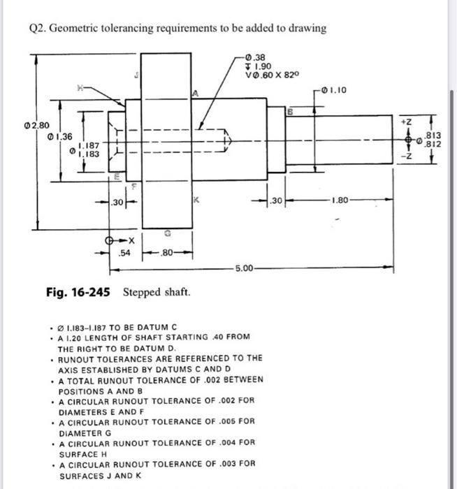 Solved Q2. Geometric tolerancing requirements to be added to | Chegg.com