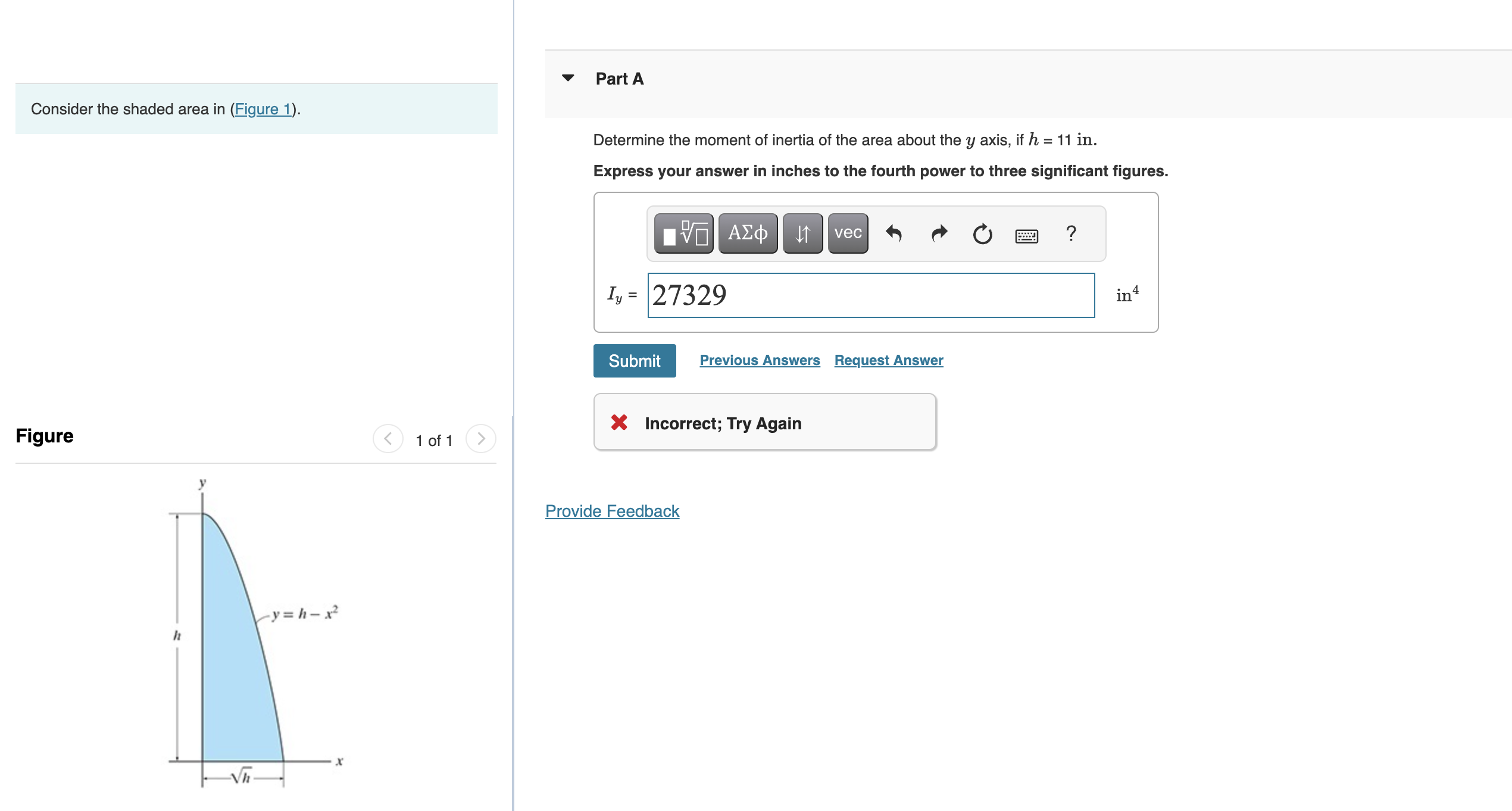 Solved Part AConsider the shaded area in (Figure 1).Figure | Chegg.com