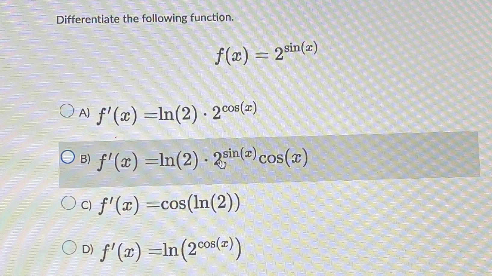 Solved Differentiate the following | Chegg.com