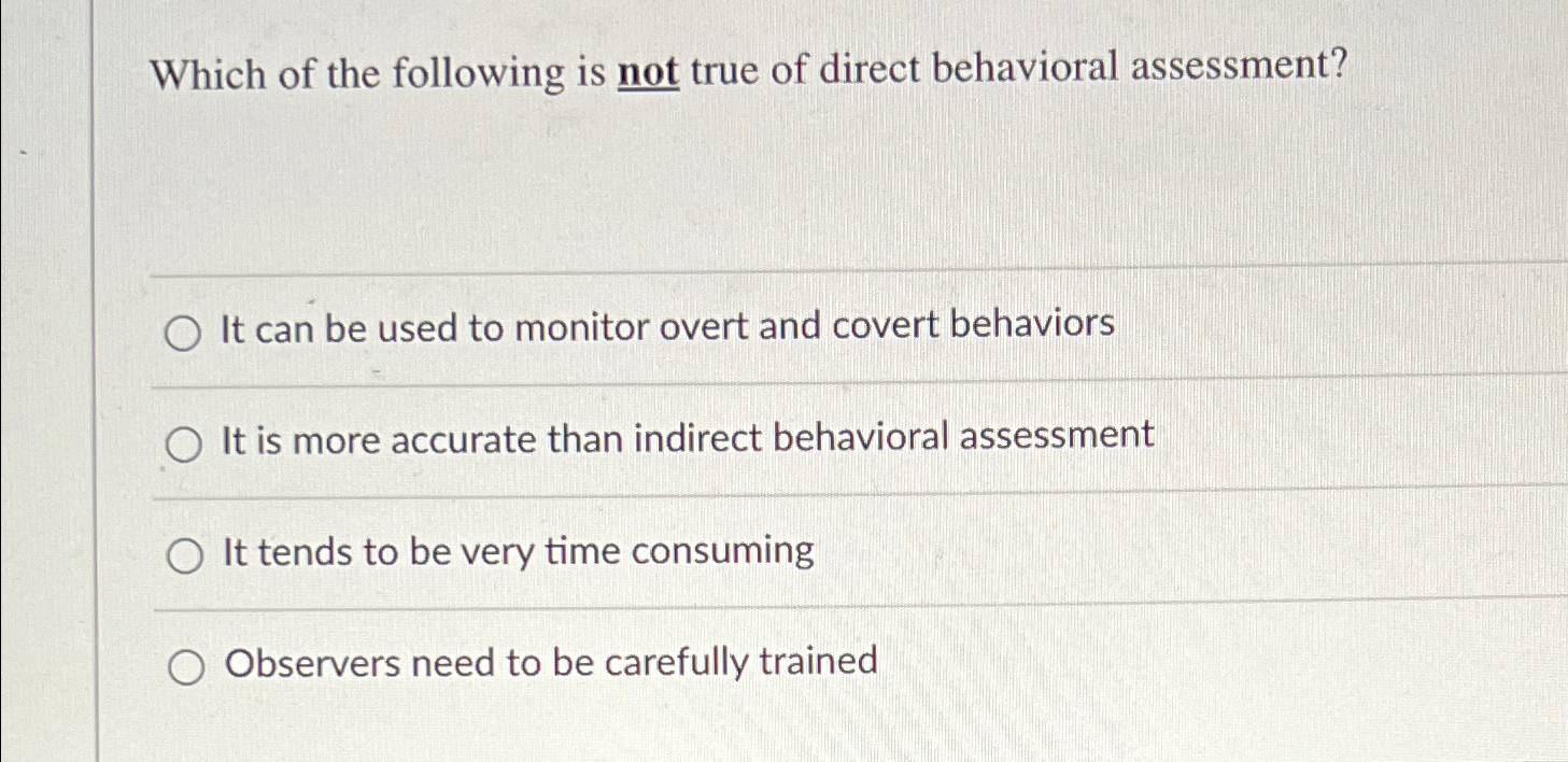 Solved Which of the following is not true of direct | Chegg.com