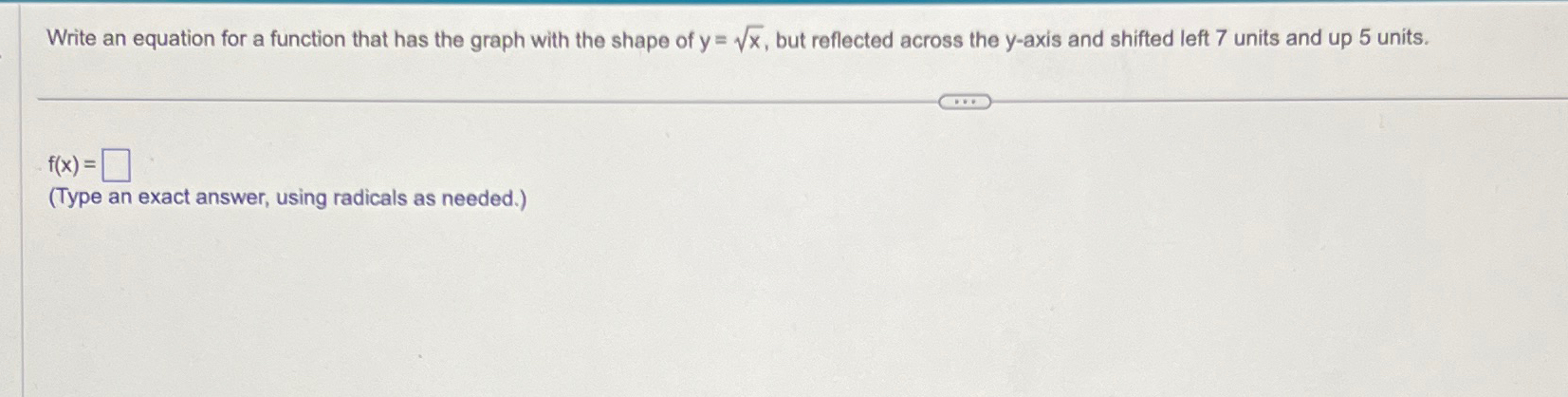 Solved Write an equation for a function that has the graph | Chegg.com
