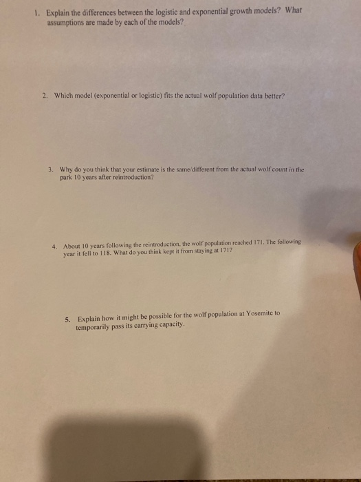 Solved 1. Explain the differences between the logistic and | Chegg.com