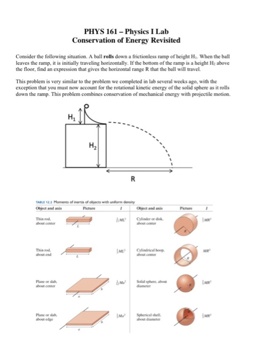 Solved PHYS 161 - Physics I Lab Conservation of Energy | Chegg.com