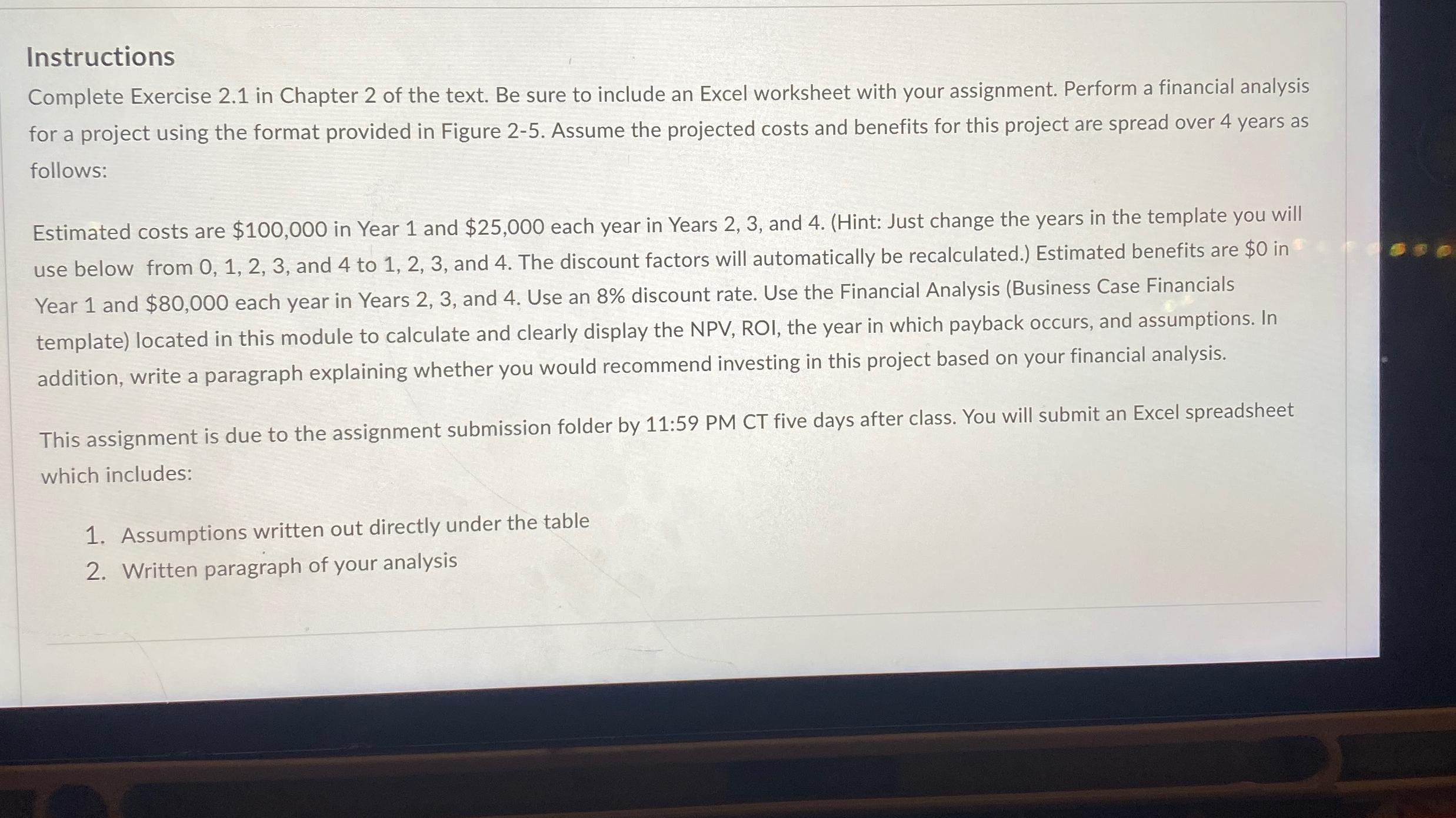 Solved InstructionsComplete Exercise 2.1 ﻿in Chapter 2 ﻿of | Chegg.com