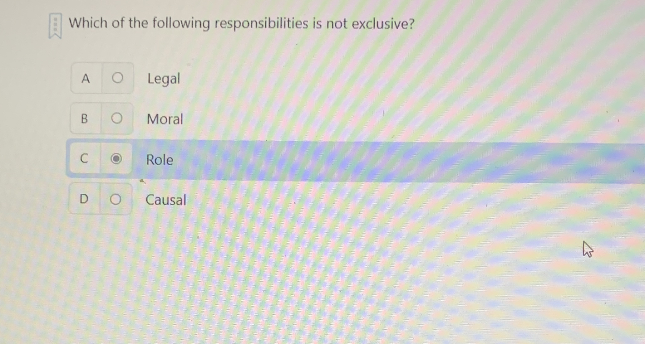 Solved Which of the following responsibilities is not | Chegg.com